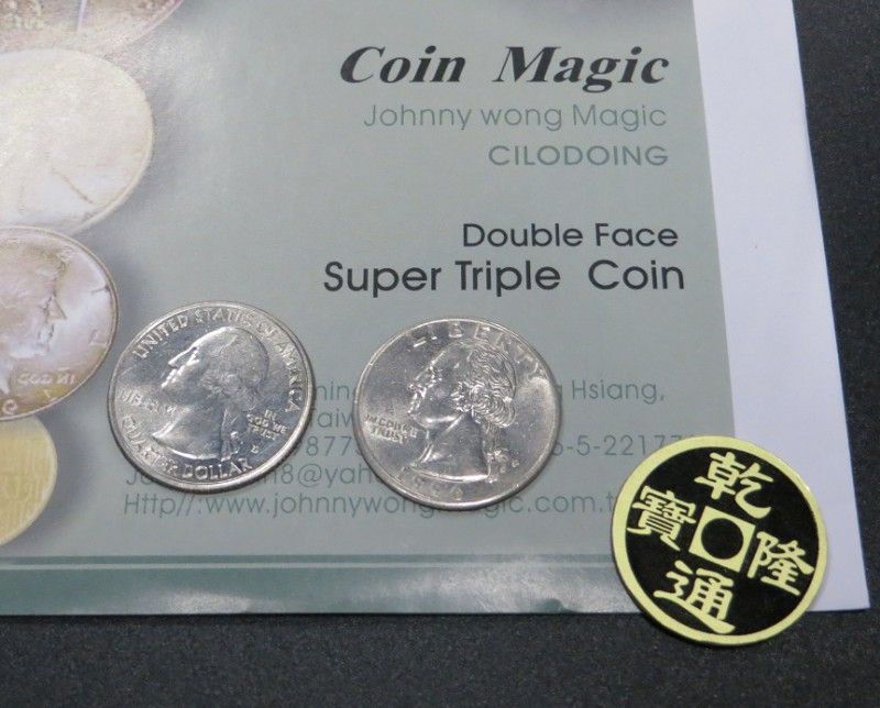 Double Face Super Triple Coin | Quarter by Johnny Wong