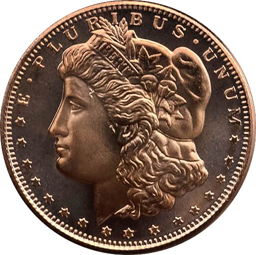 1 oz Copper Morgan Dollar - Dollar Size (39mm)