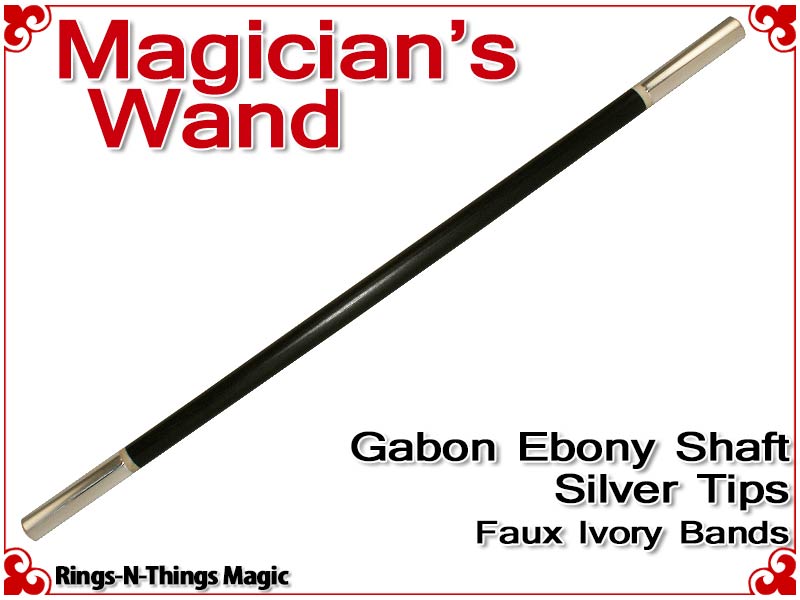 Magicians Wand | Ebony & Silver - Rings-N-Things Magic